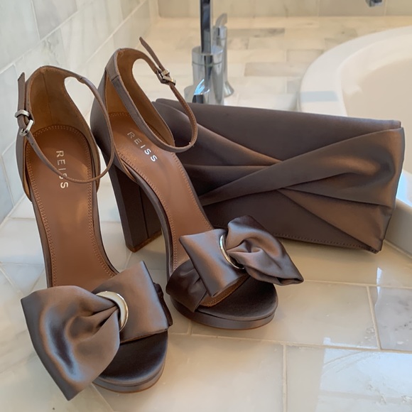 Reiss | Shoes | Reiss Vicky Bow Satin Heels | Poshmark